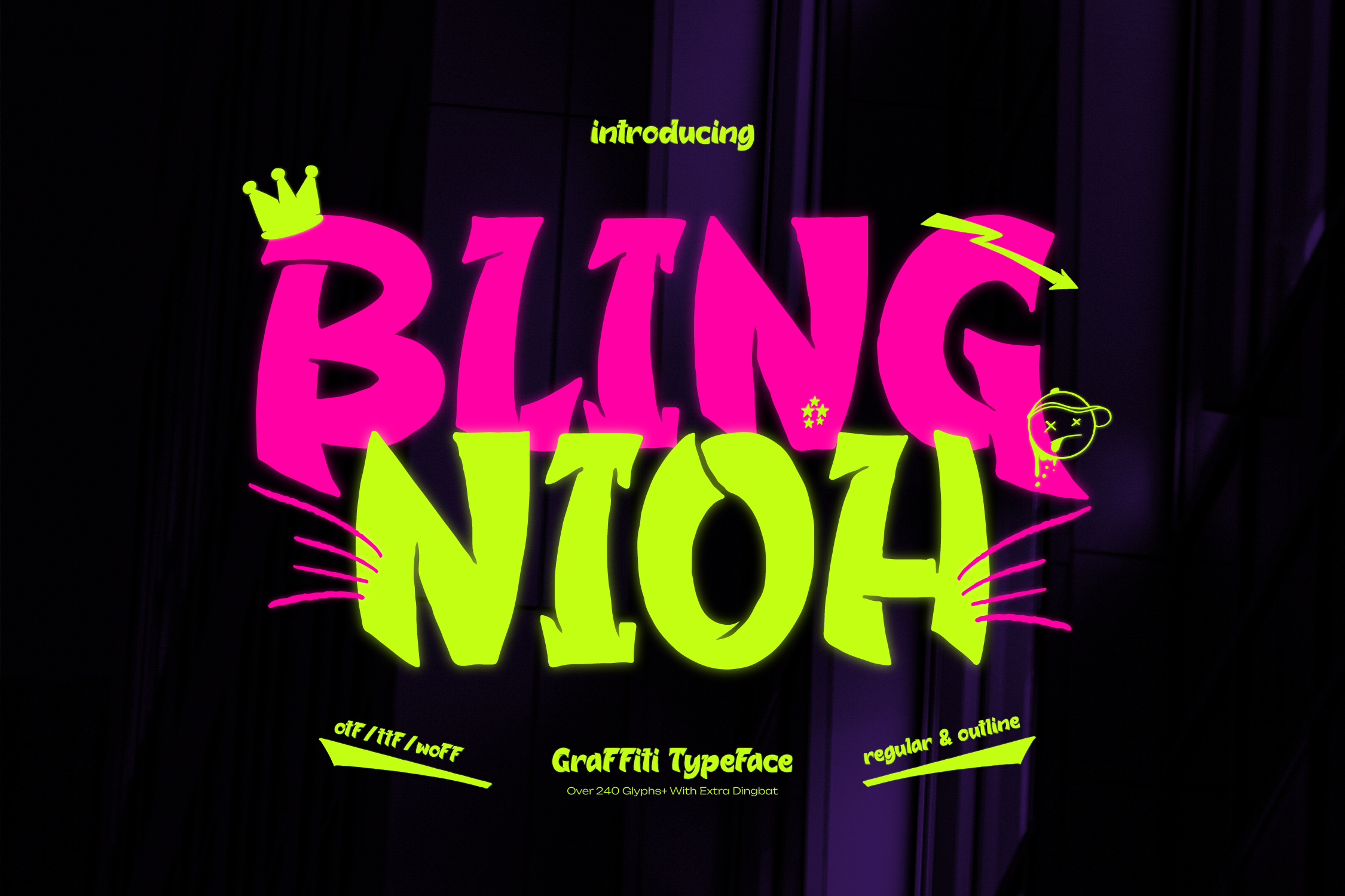 Bling Nioh | Graffiti Typeface by Gracetype Studio