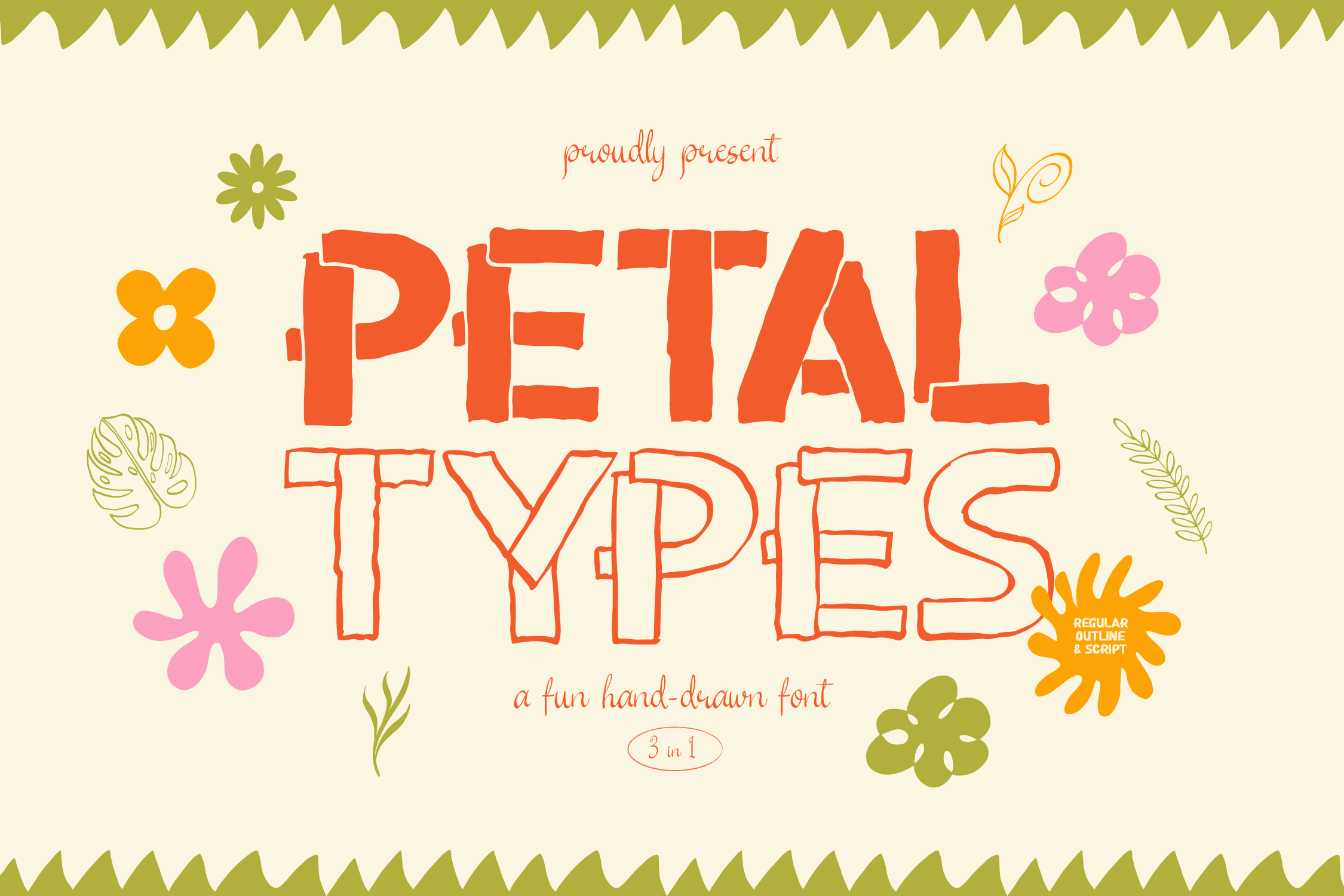Petal Types | Fun Hand Drawn Font by Gracetype Studio