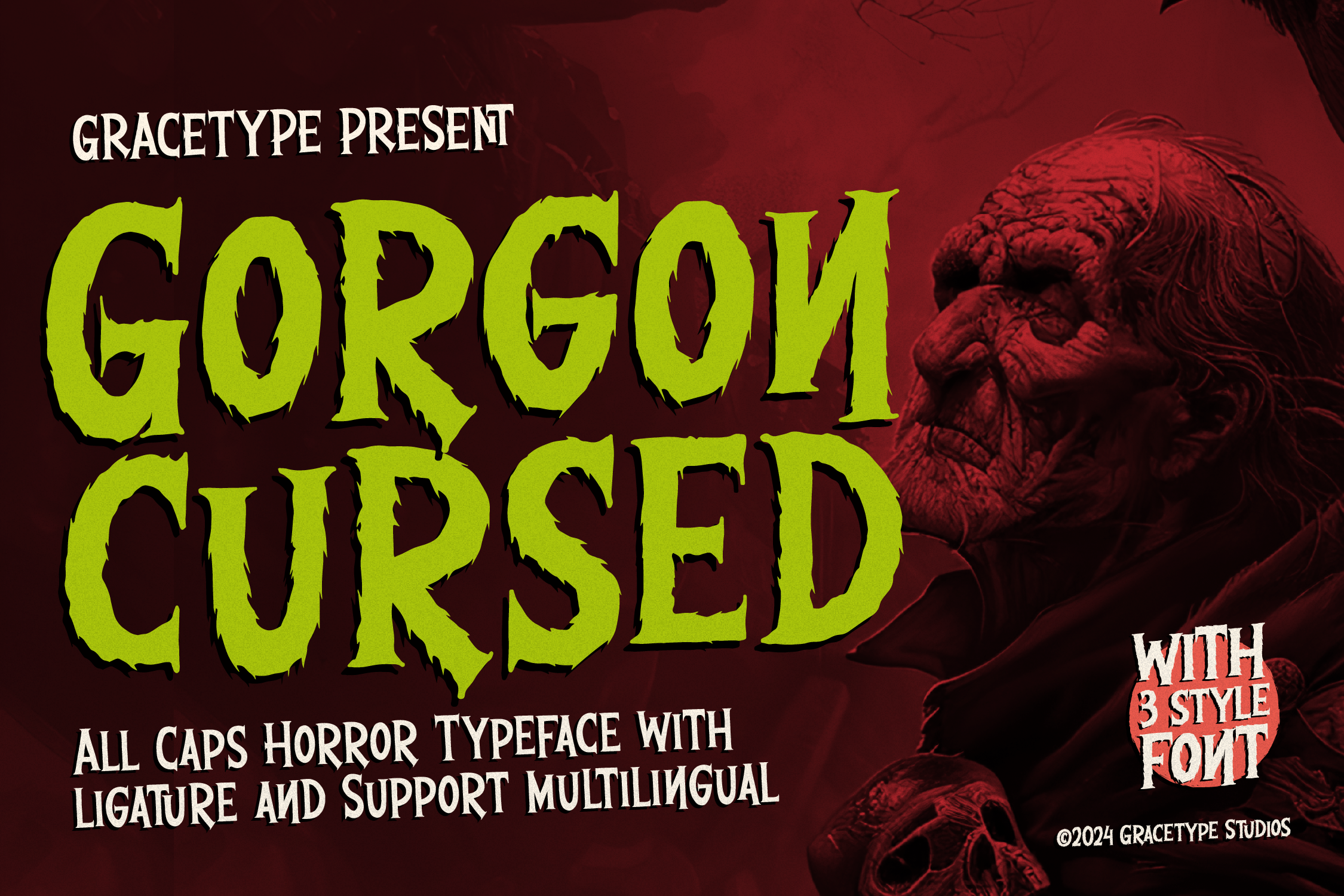 Gorgon Cursed | Horror Typeface by Gracetype Studio